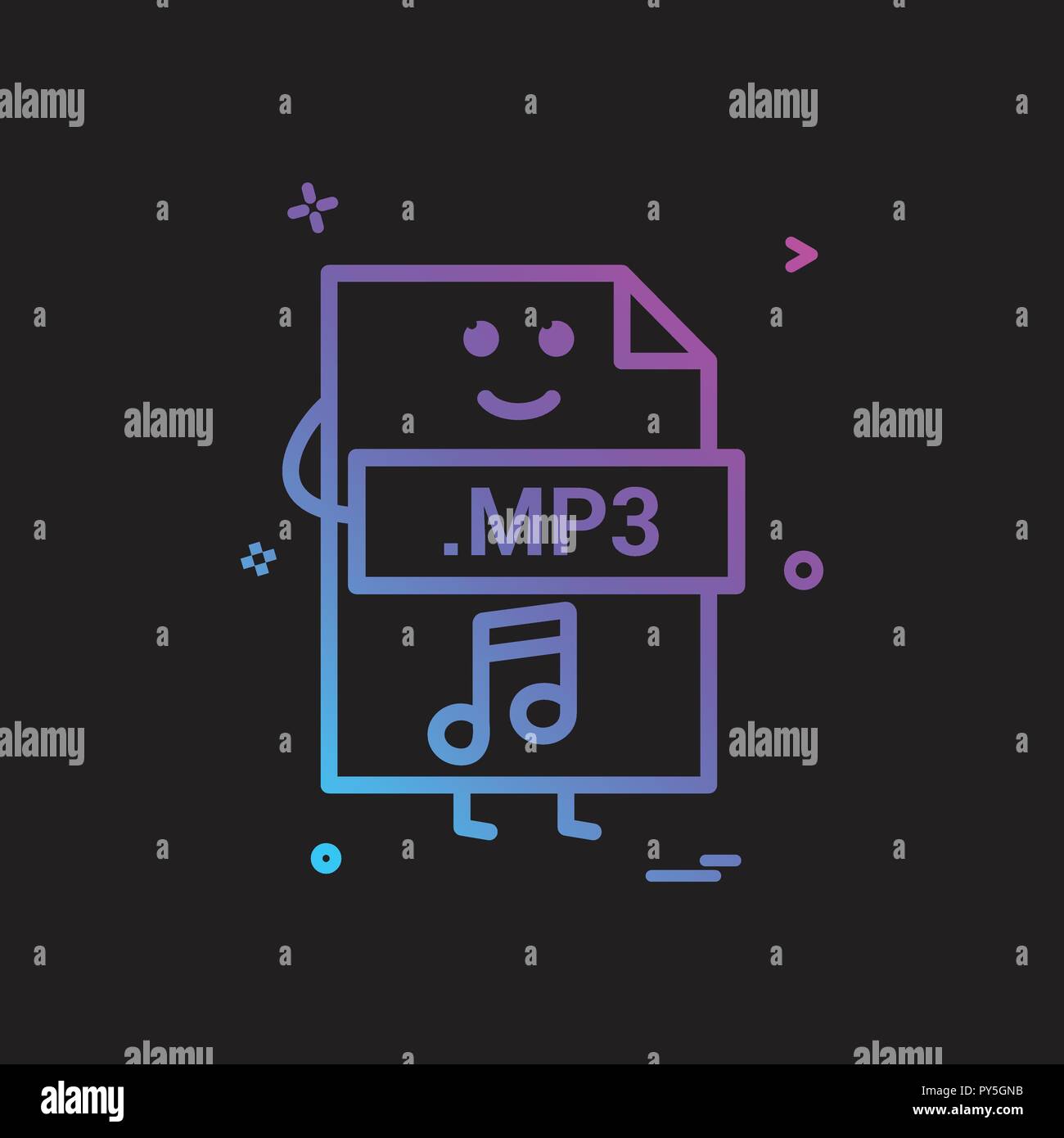 Computer mp3 file format type icon vector design Stock Vector Image ...