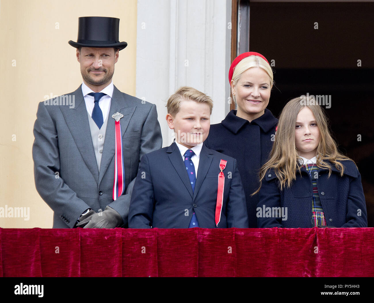 Norwegian Royal family with Crown Prince Haakon (L-R), Prince Sverre ...