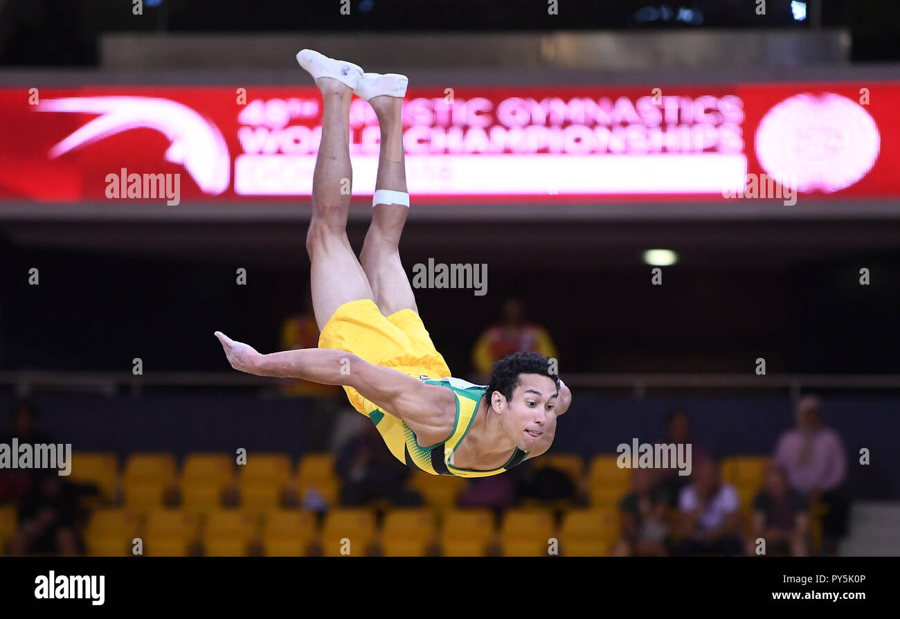 Doha, Katar. 25th Oct, 2018. Caleb Faulk (Jamaica) at the ground. GES ...