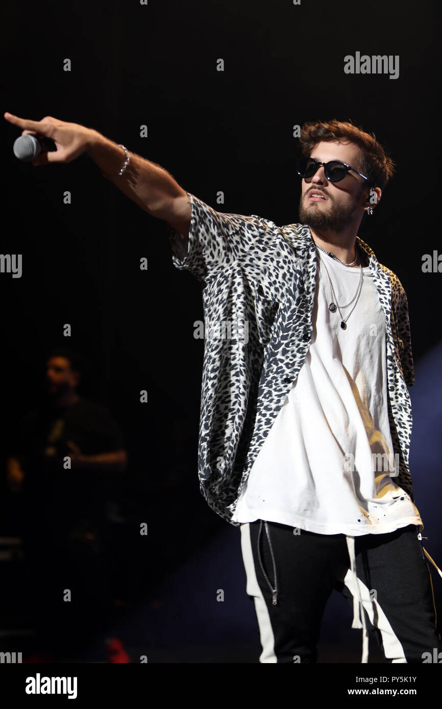 MIAMI, FL - OCTOBER 24: Mau y Ricky performs at the Karol G and Reykon ...