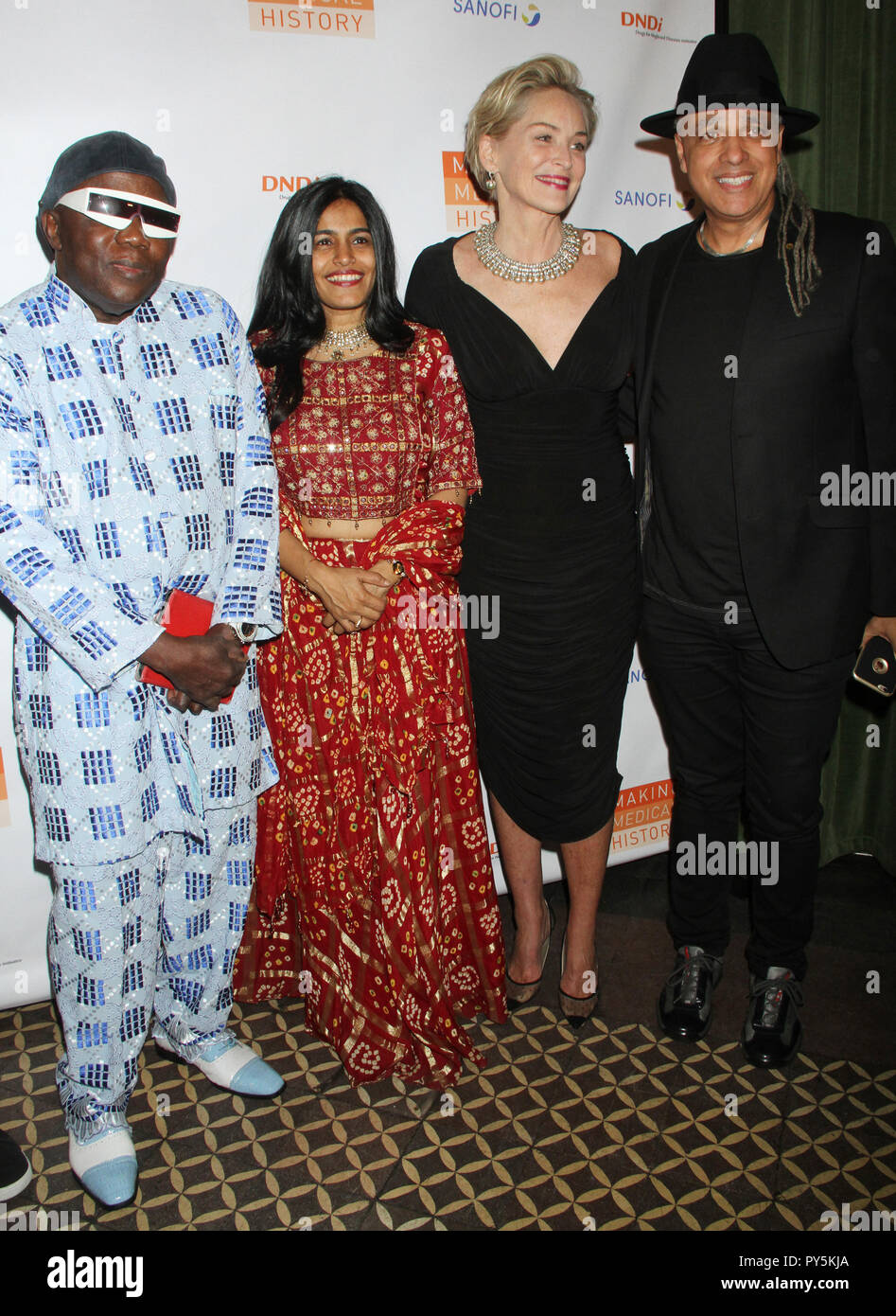 NEW YORK, NY - OCTOBER 24: Foday Musa Suso, Falu Shah, Sharon Stone ...