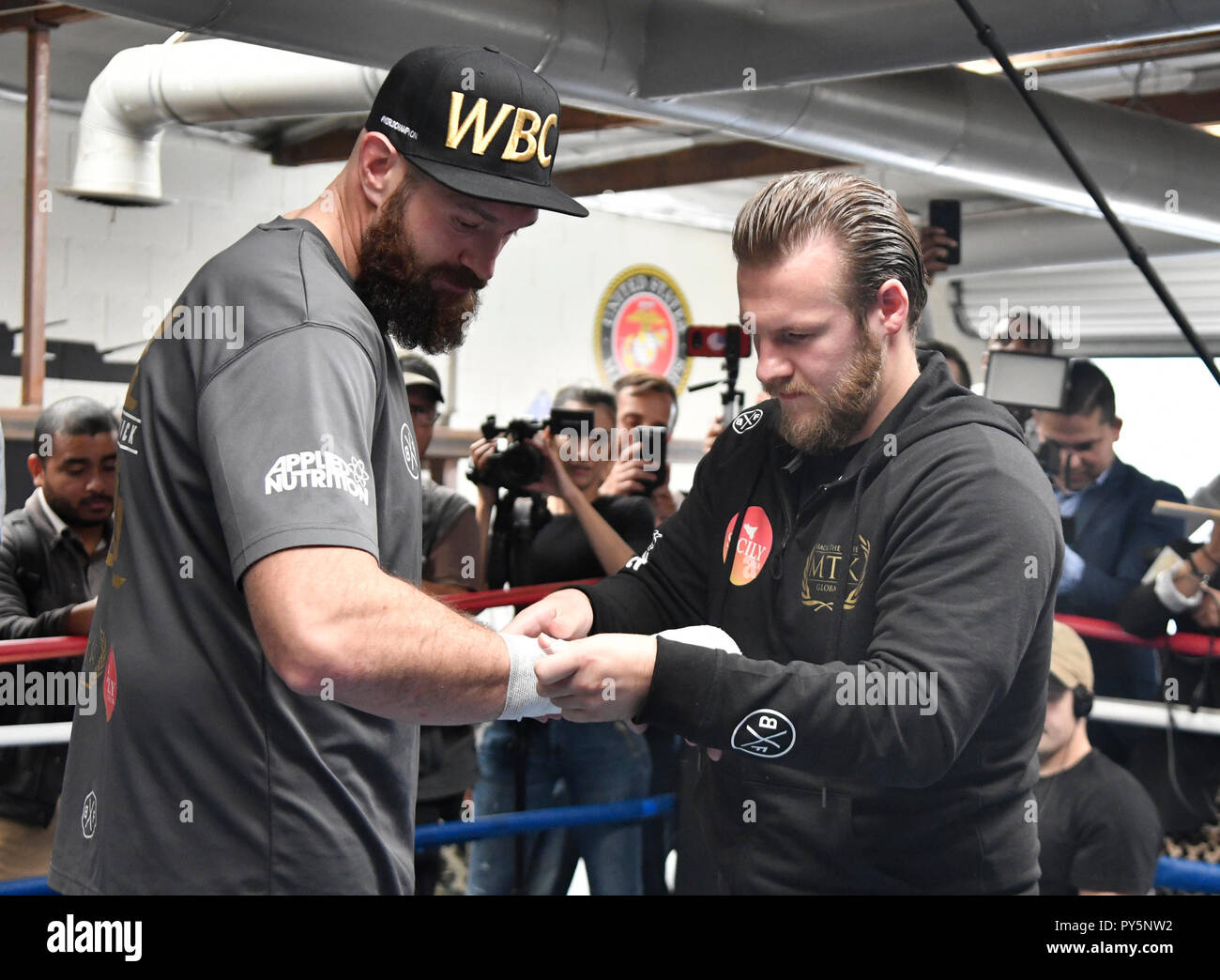 10-25-18. Santa Monica CA. Lineal Heavyweight Champion Tyson Fury works ...
