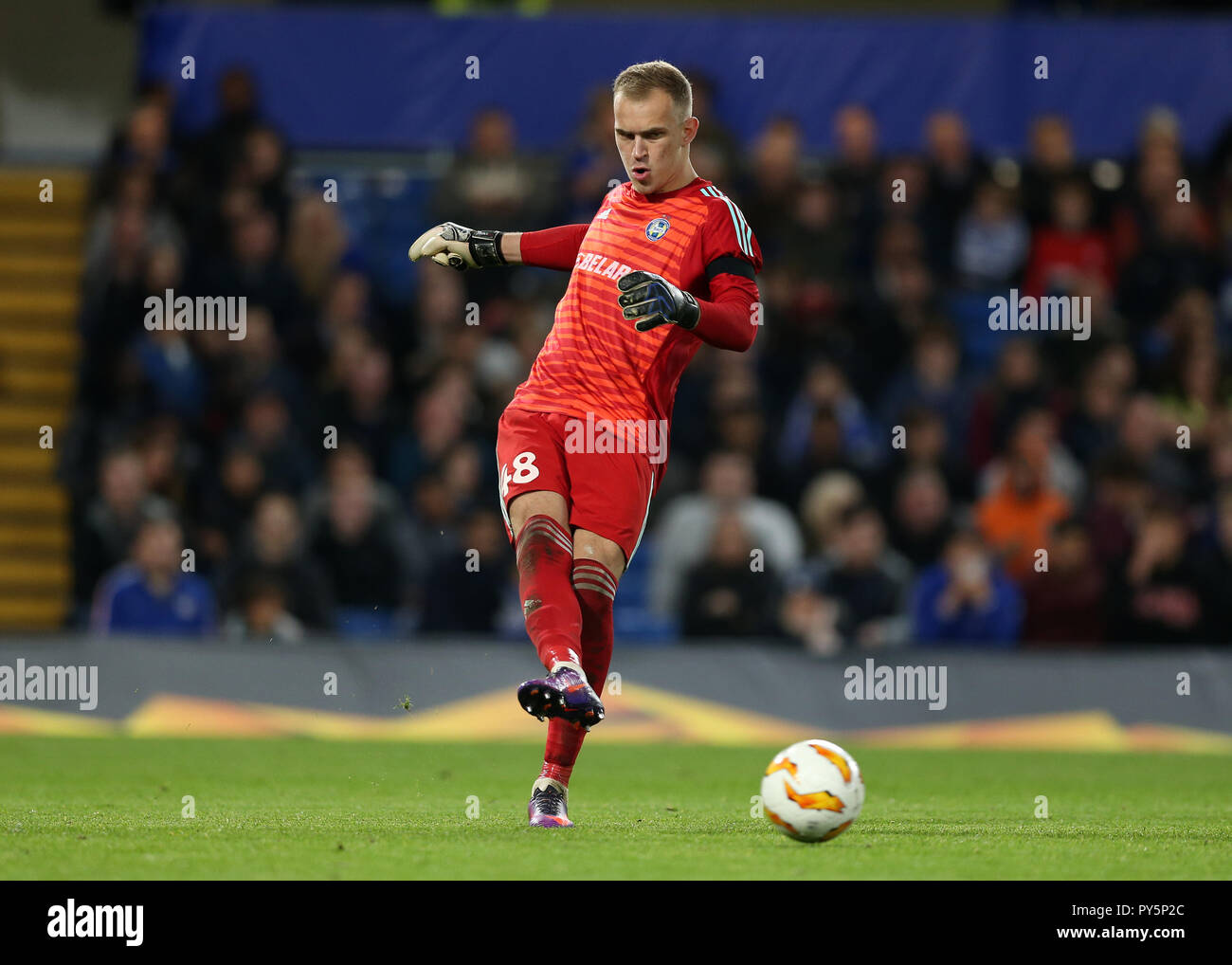 Stamford Bridge, London, UK. 25th Oct, 2018. UEFA Europa League football, Chelsea versus FC Bate ...
