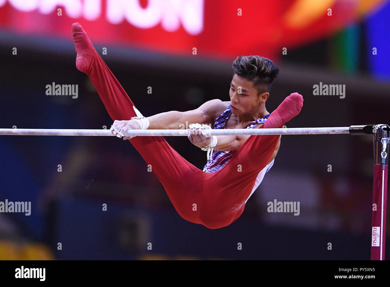Doha, Qatar. 26th Oct, 2018. Hansol Kim (KOR) #am Reck. GES/Gymnastics ...