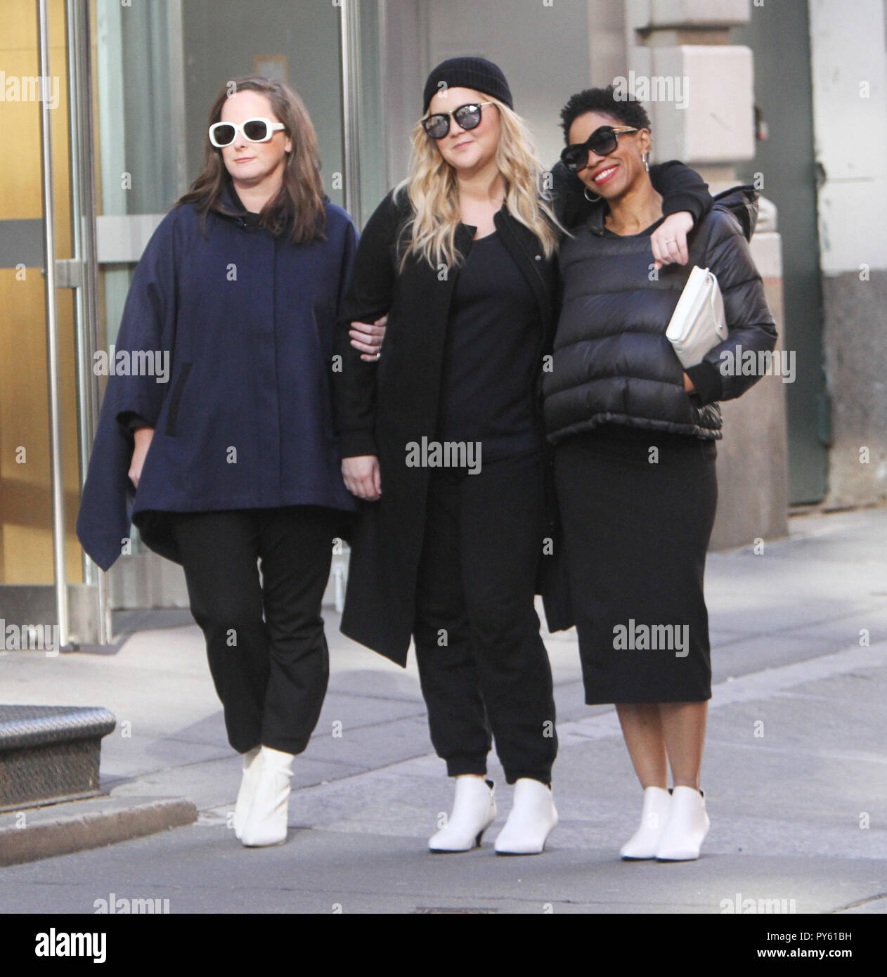 New York, NY, USA. 25th Oct, 2018. Amy Schumer and Leesa Evans seen ...