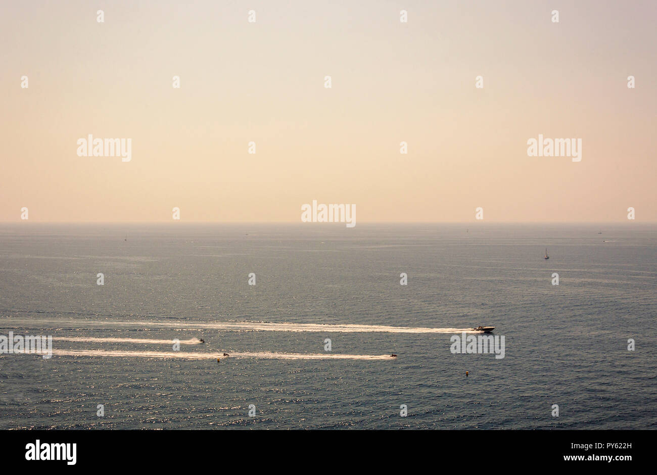 Yachts and motorboats in French Riviera in a summer day Stock Photo - Alamy
