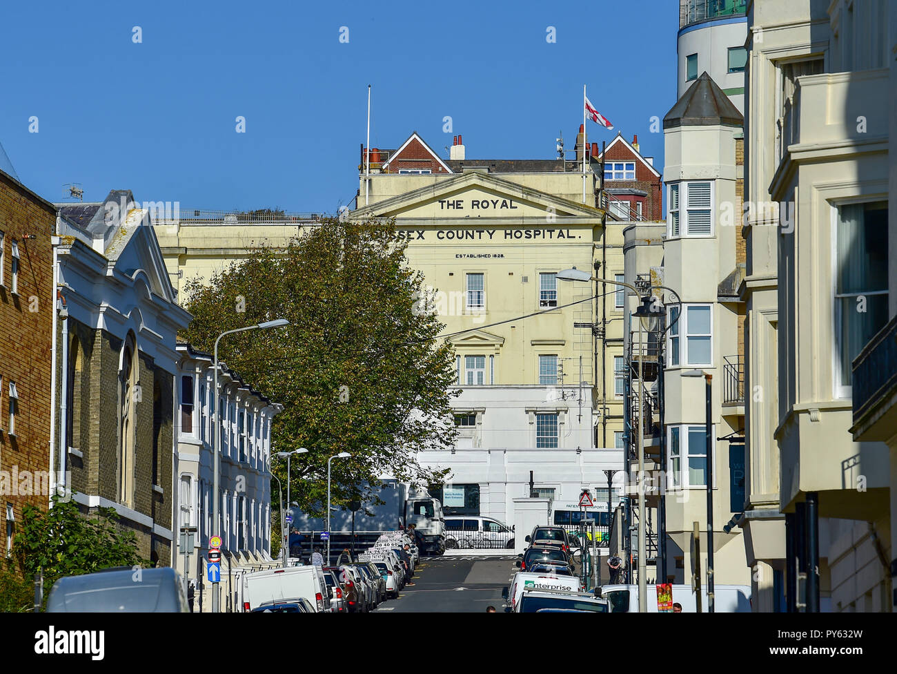 The Royal Sussex County Hospital in Brighton main entrance to the old ...