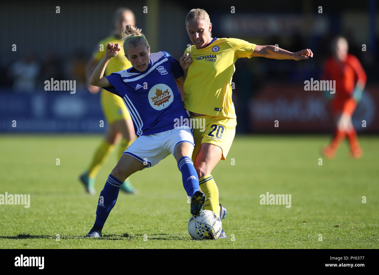 Chelsea's Jonna Andersson holds off Birmingham City's Emma Follis ...