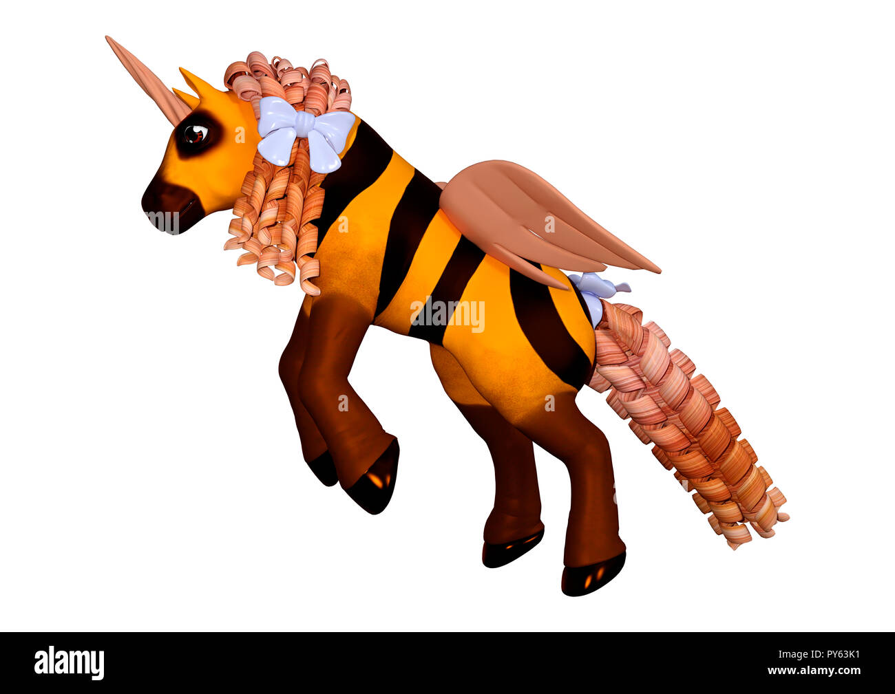 3D rendering of a bee unicorn isolated on white background Stock Photo ...