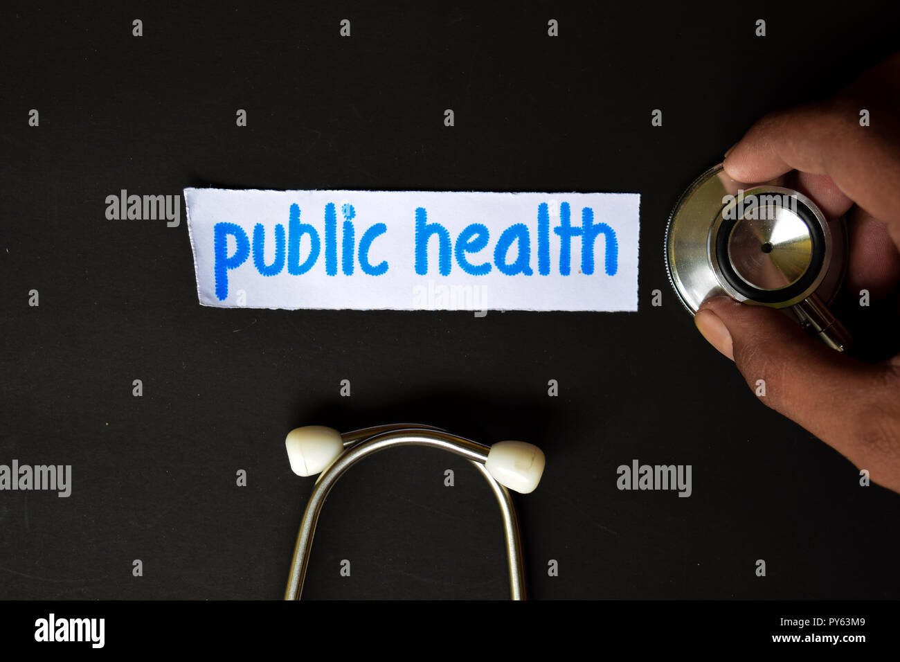 Conceptual image with Public health inscription with the view of ...