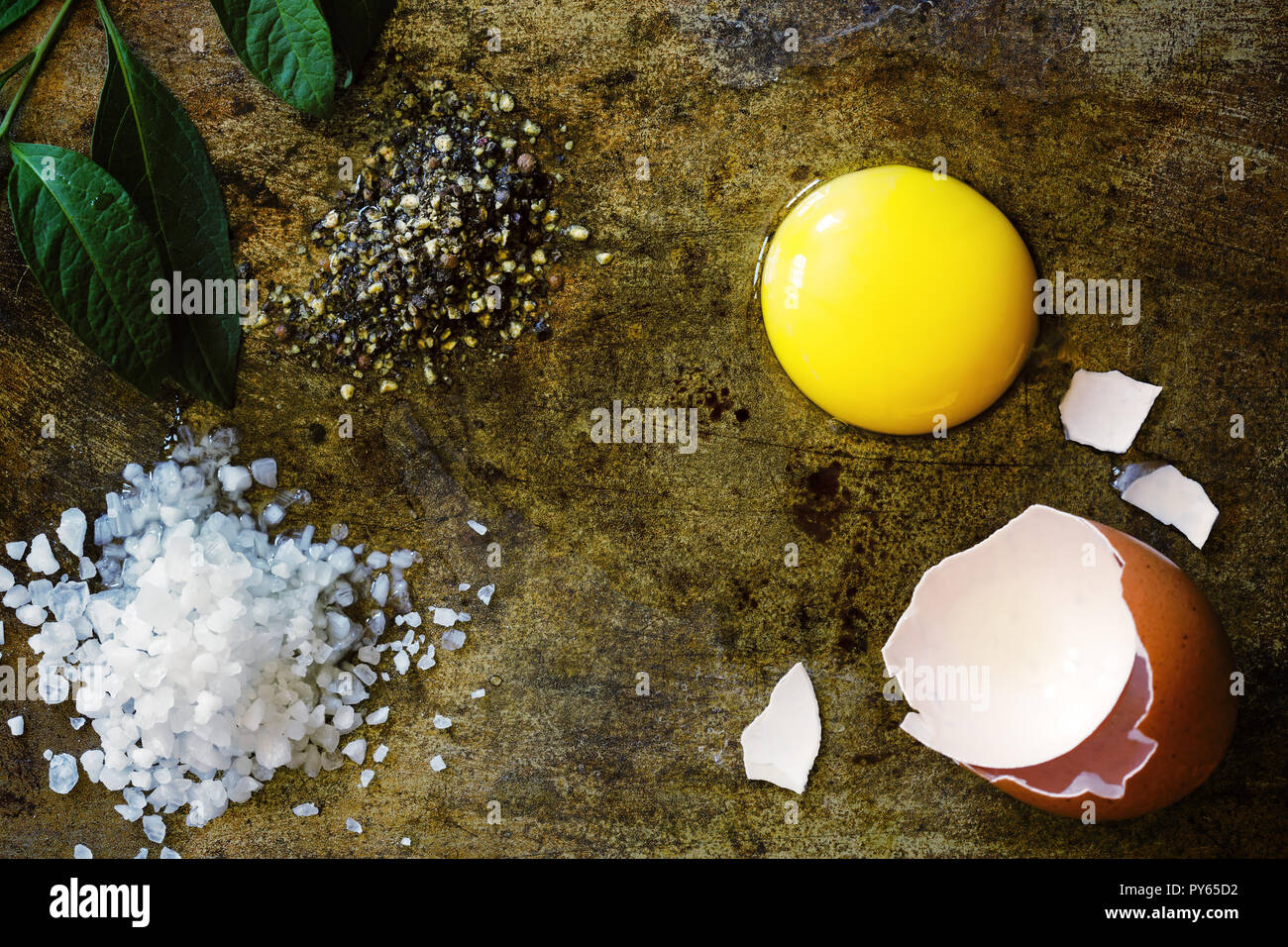 Egg, salt and pepper Stock Photo - Alamy