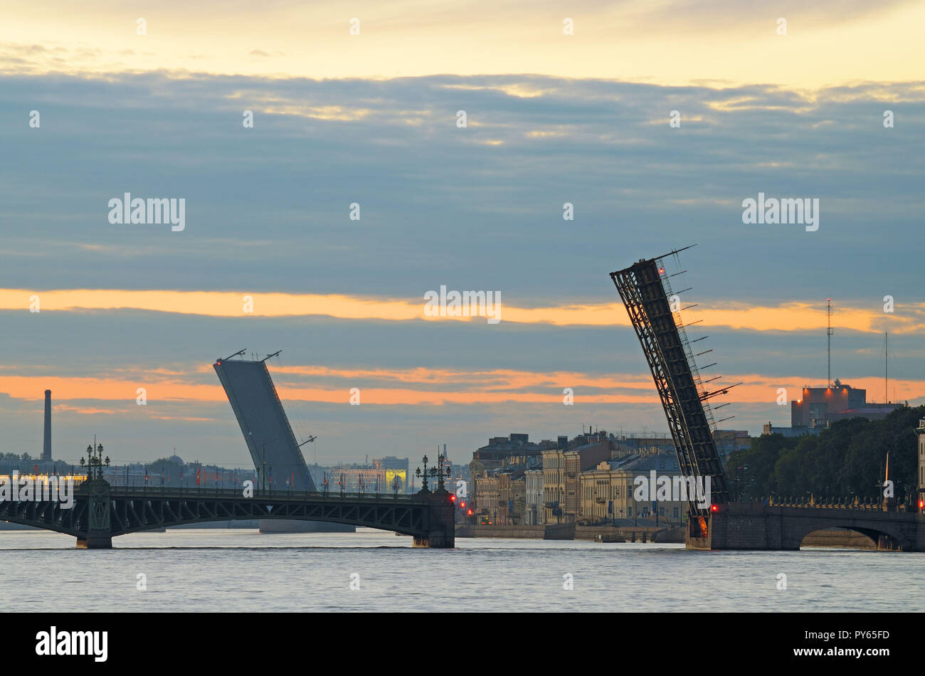 In summer, during navigation ,the city's open bridges for the passage ...