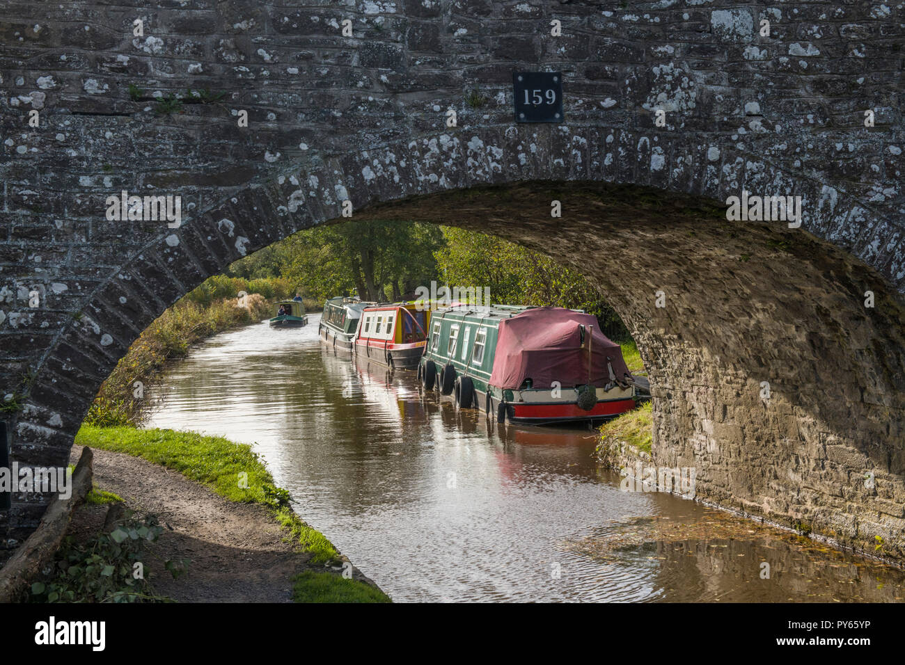Bridge 159 on the Monmouthshire and Brecon Canal in the Central Brecon ...