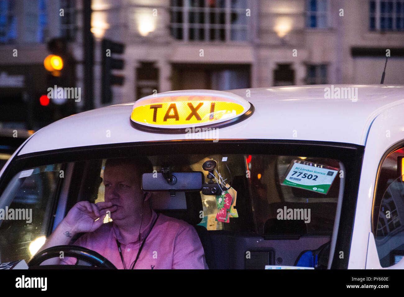 A London cab for hire in London's West End, LOndon, UK Stock Photo - Alamy