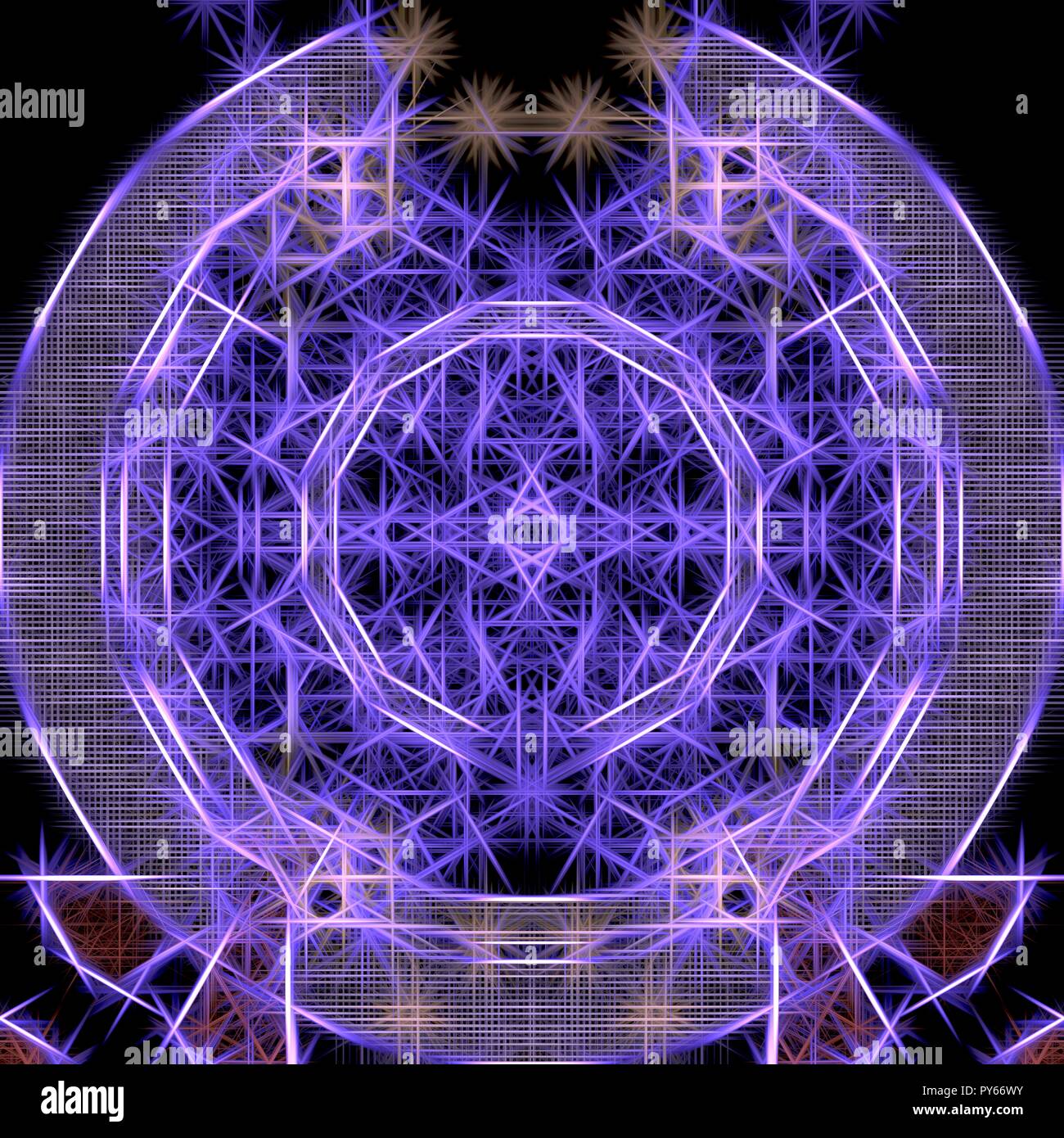 A colorful and vivid image with abstract Sacred Geometry. A psychedelic ...