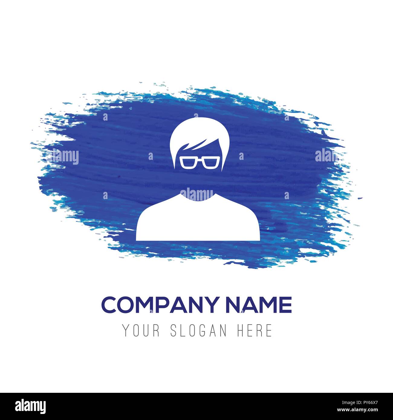 Male User Icon - Blue watercolor background Stock Vector Image & Art ...