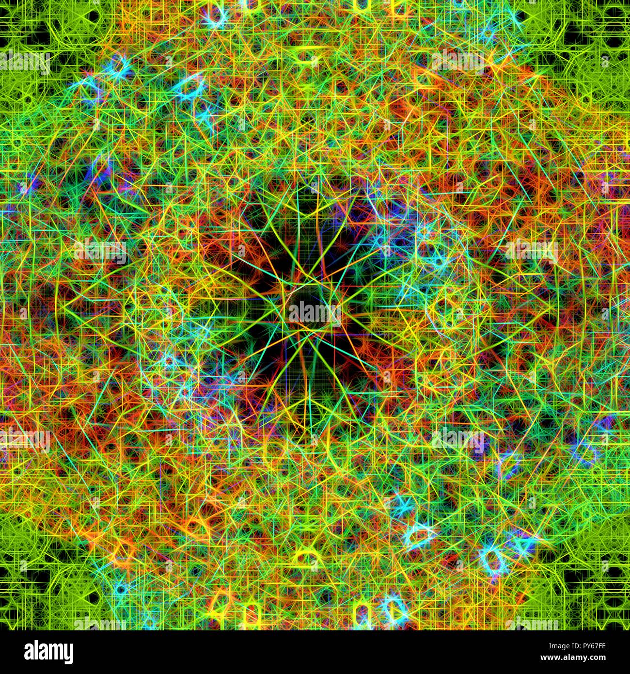 A colorful and vivid image with abstract Sacred Geometry. A psychedelic ...