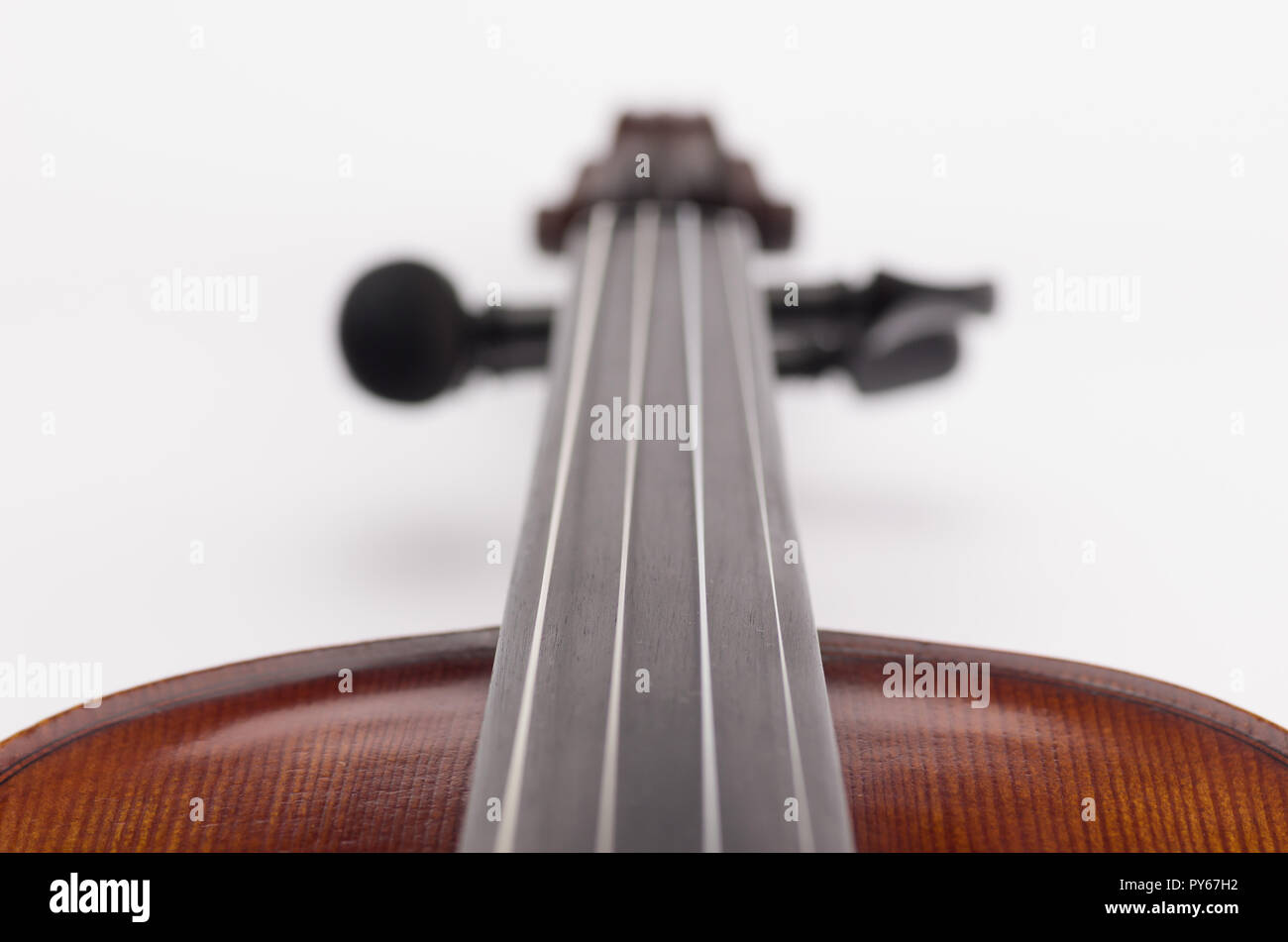 violin body parts perspective on a white background Stock Photo - Alamy