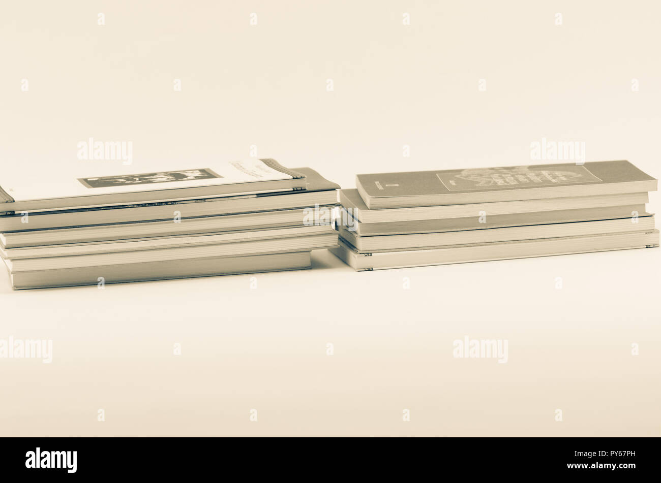 books and manuals on a white background - reading and culture concept ...