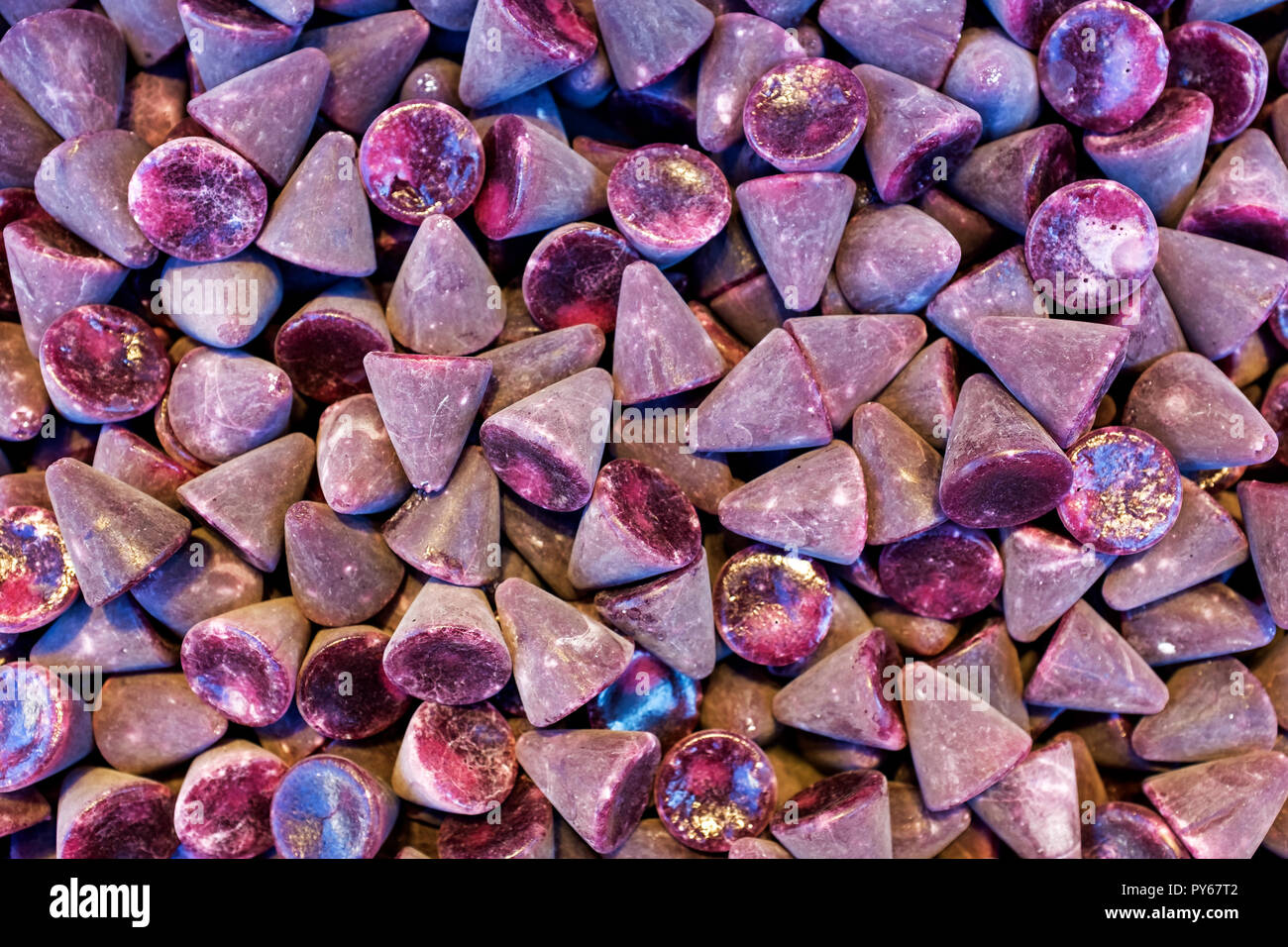 Close up shot of Cuberdons (cone shaped belgian candy Stock Photo - Alamy
