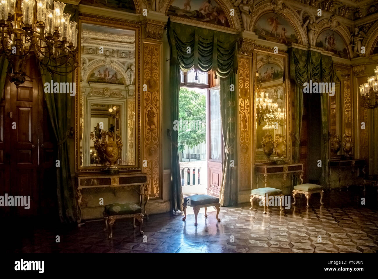 Noble Room at Catete Palace, the former presidential palace now houses ...