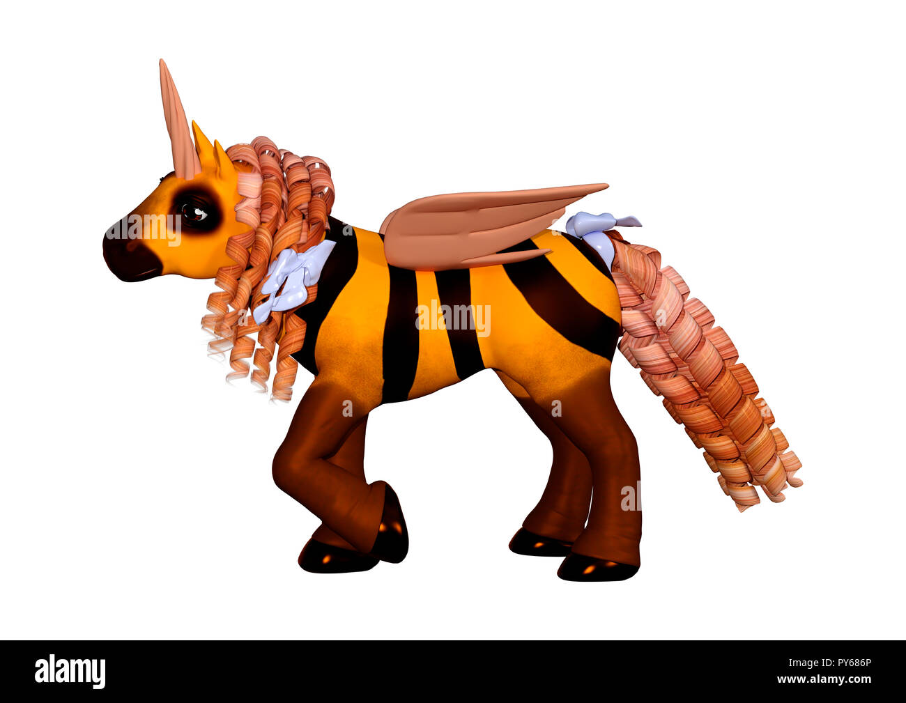 3D rendering of a bee unicorn isolated on white background Stock Photo ...