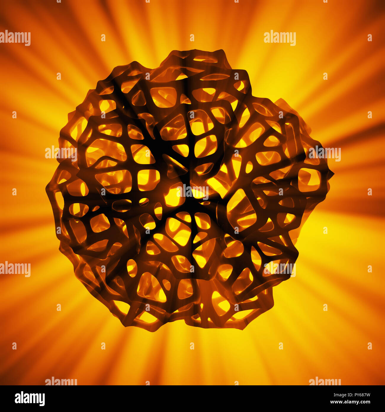 Abstract 3d rendering concept of high poly sphere with chaotic mesh ...