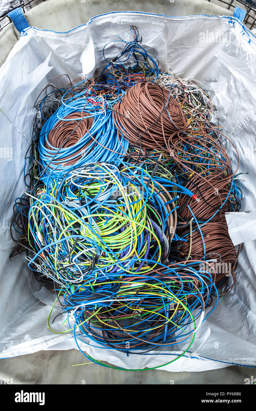 municipal mixed solid waste management of electrical wires Stock Photo ...