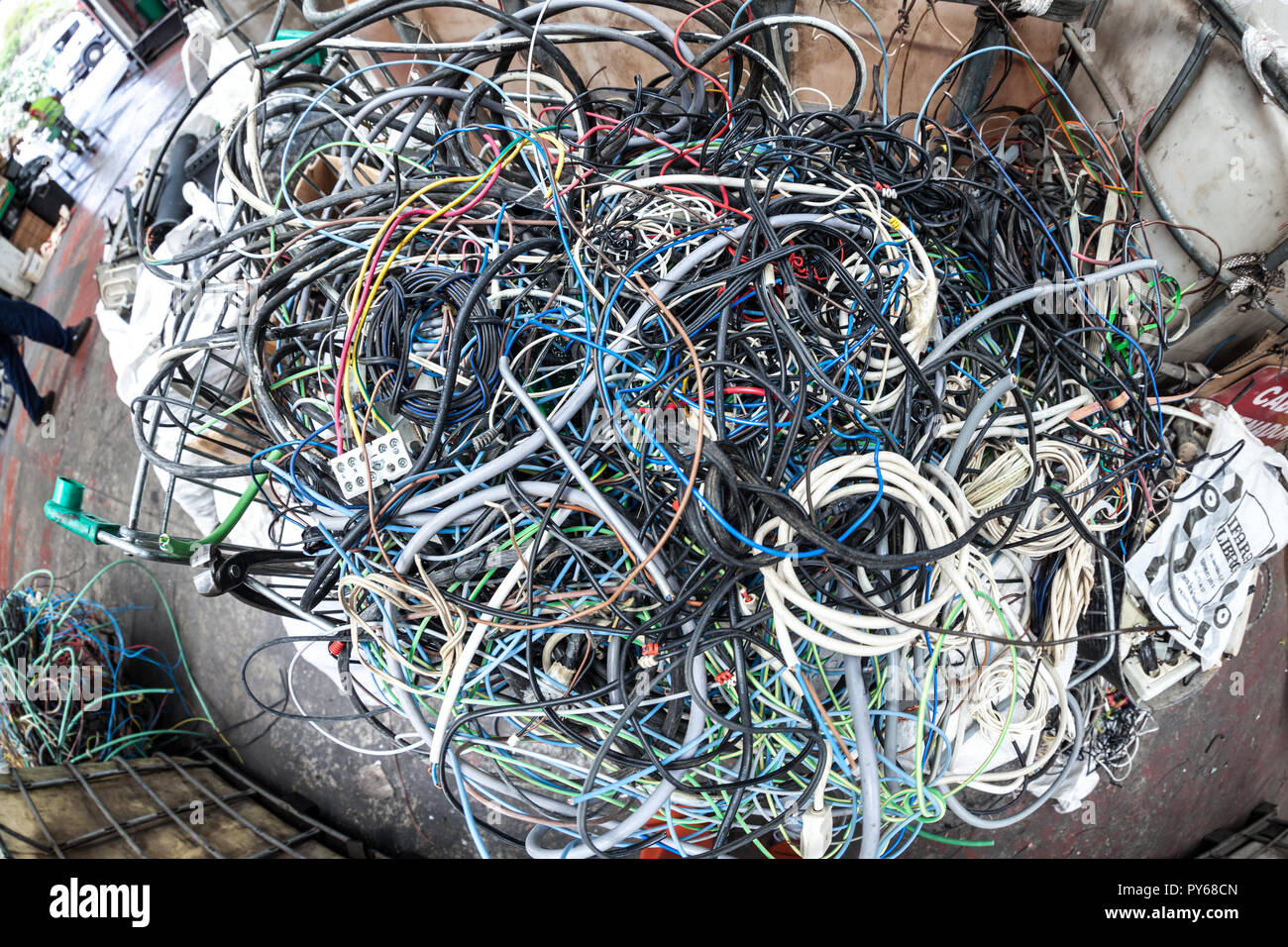 municipal mixed solid waste management of electrical wires Stock Photo ...