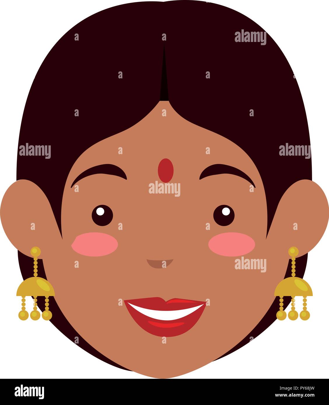 Hindu woman head avatar character vector illustration design Stock ...