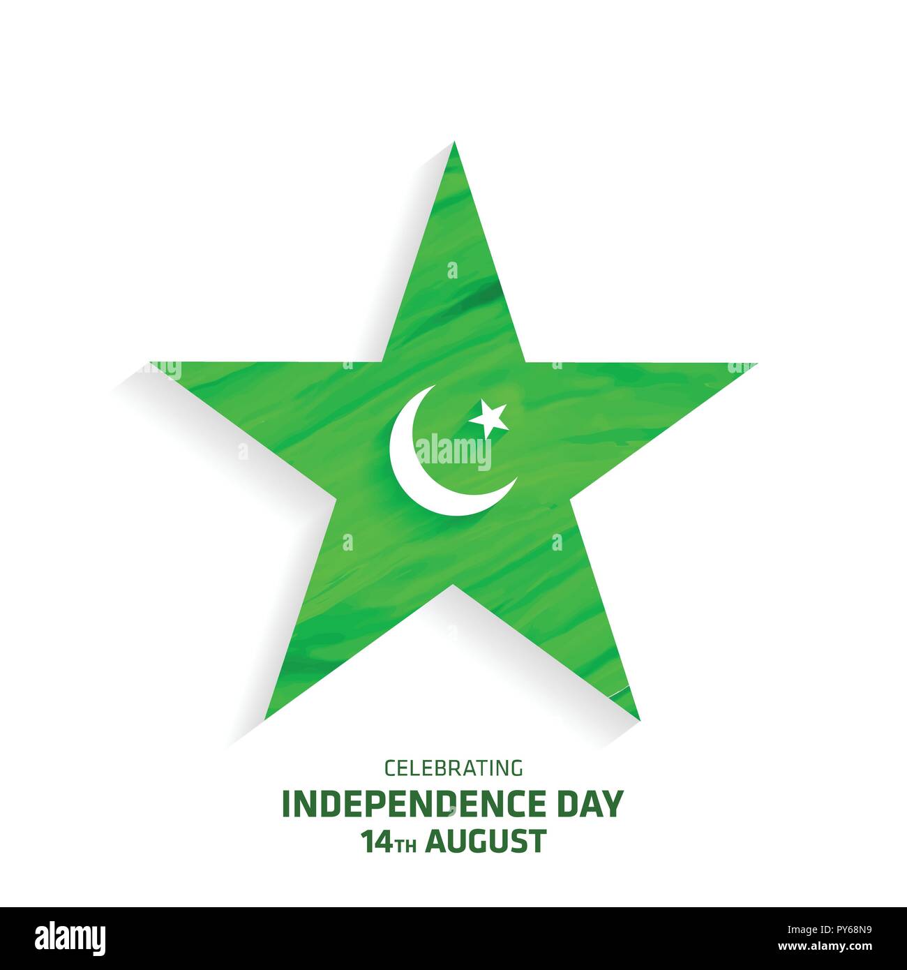 Paksitan Independence day card with green background vector Stock ...
