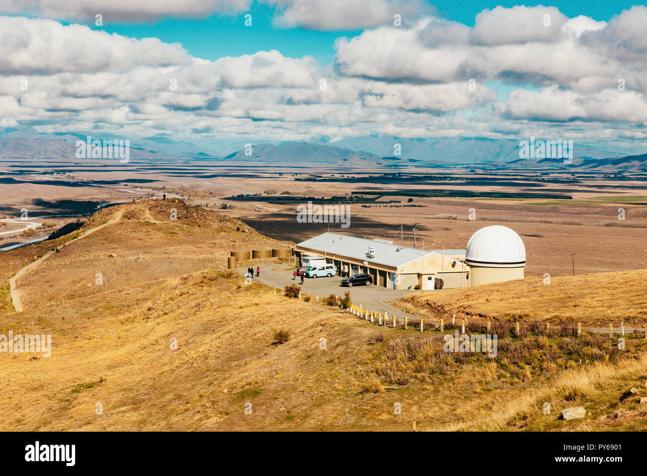 Mount John observatory at Lake Tekapo, south island New Zealand Stock ...