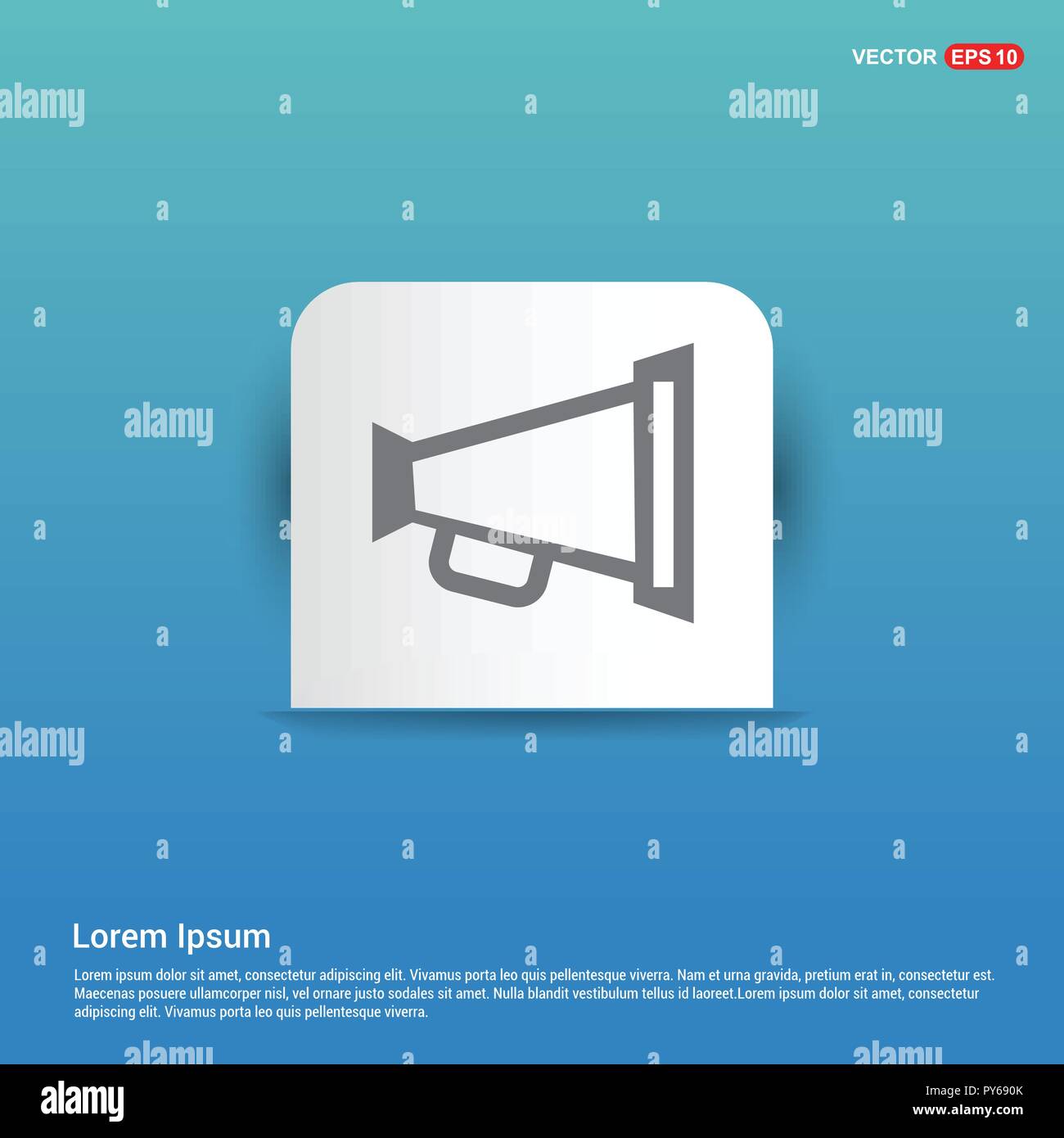 loudspeaker icon - Blue Sticker button Stock Vector Image & Art - Alamy