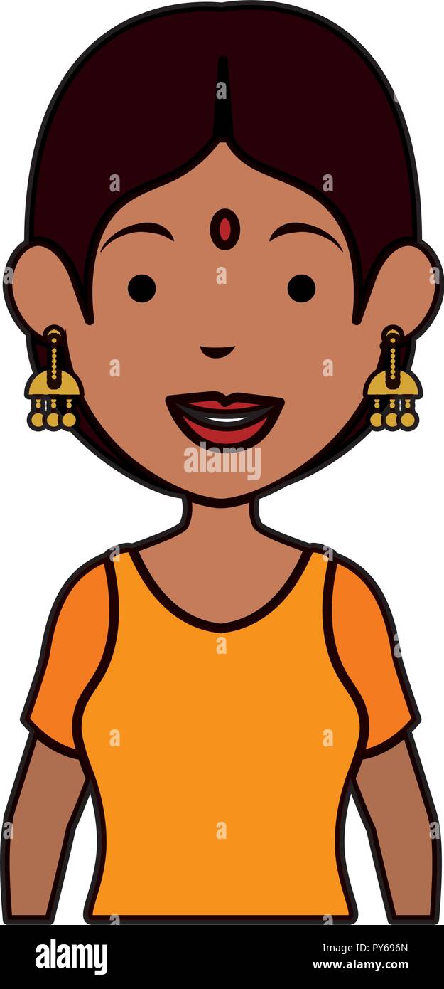 Hindu woman avatar character vector illustration design Stock Vector ...