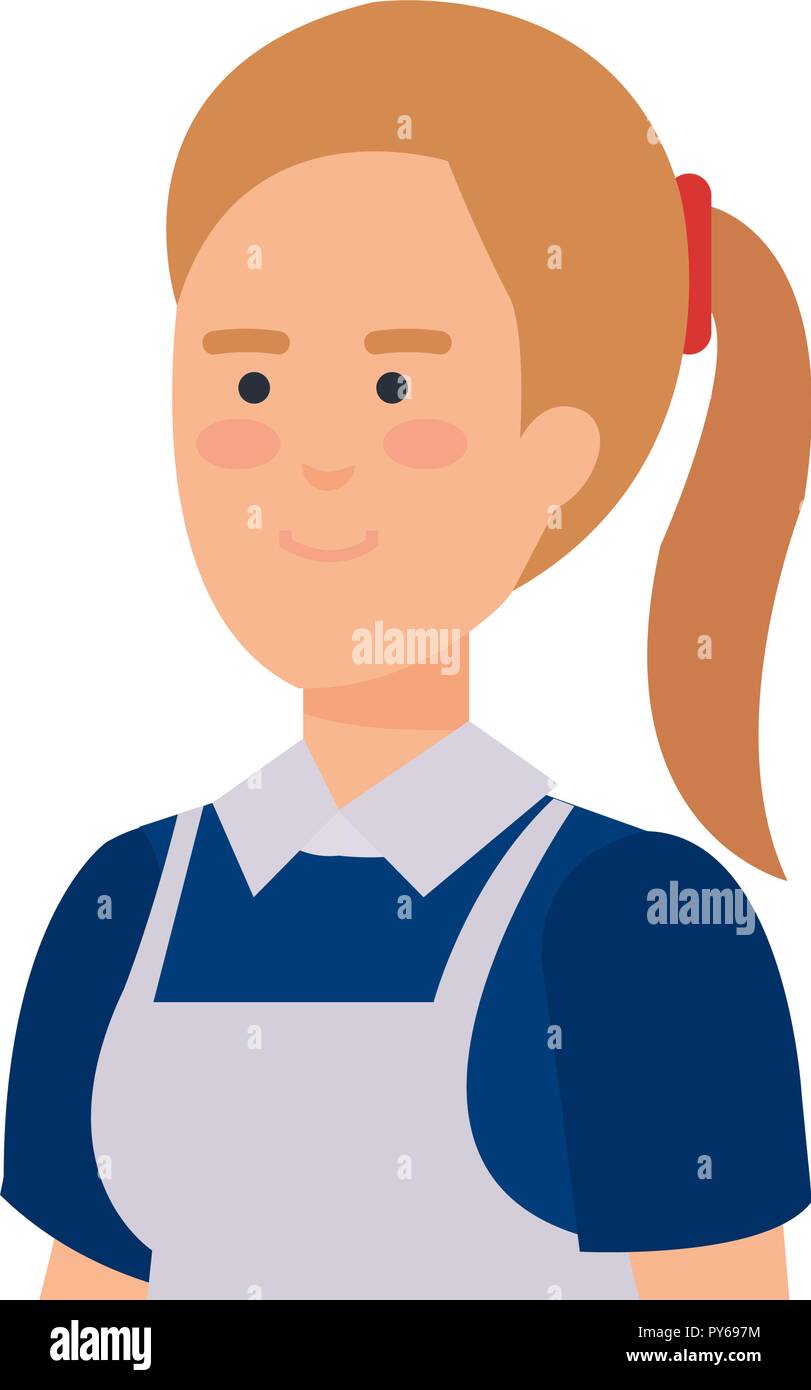 female service employee character vector illustration design Stock ...