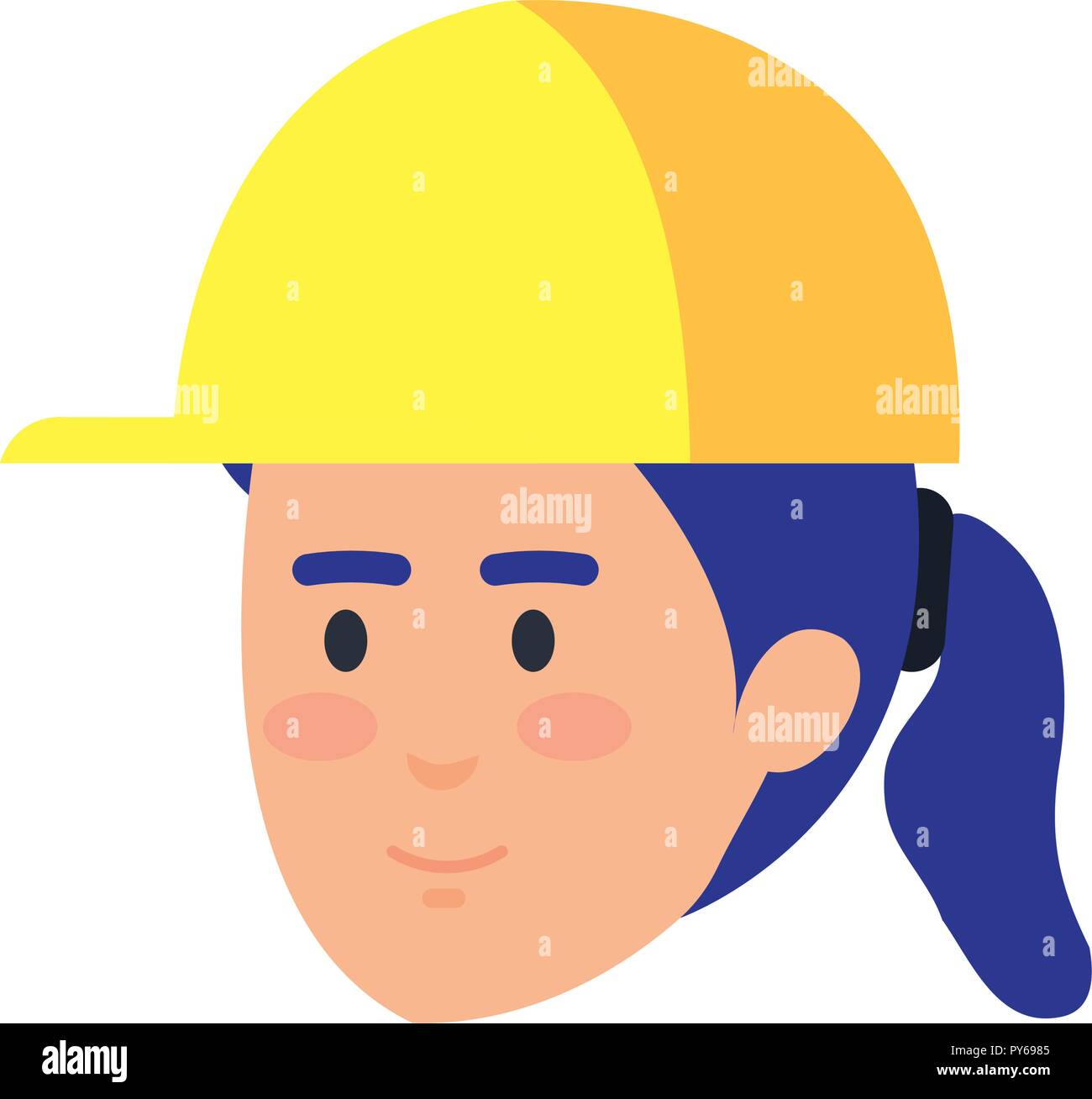 female head builder constructor with helmet vector illustration design ...