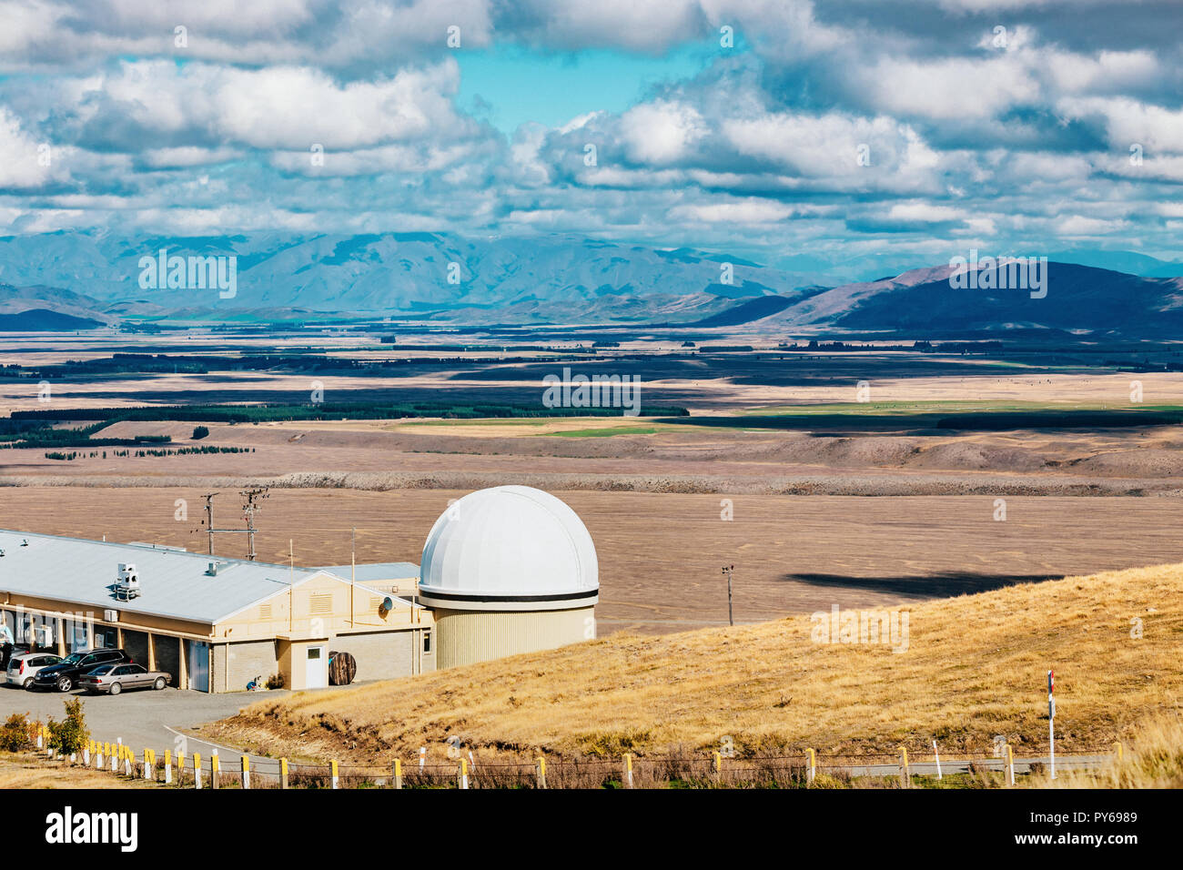 Mount John observatory at Lake Tekapo, south island New Zealand Stock ...