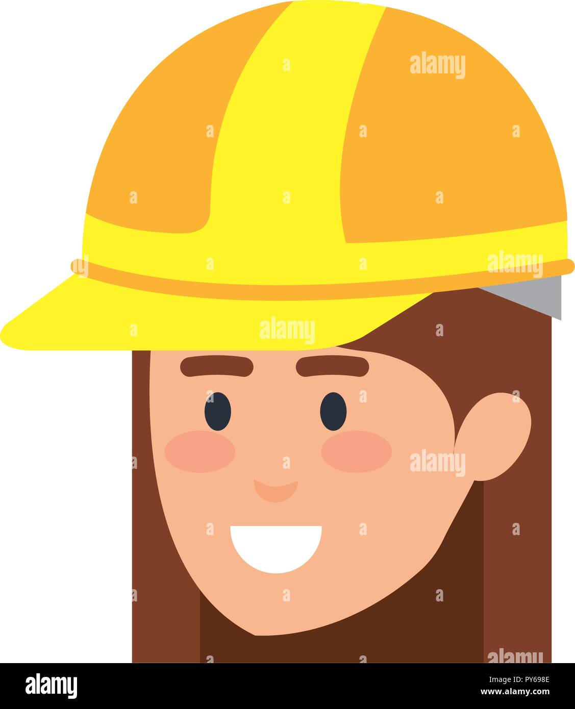 female head builder constructor with helmet vector illustration design ...
