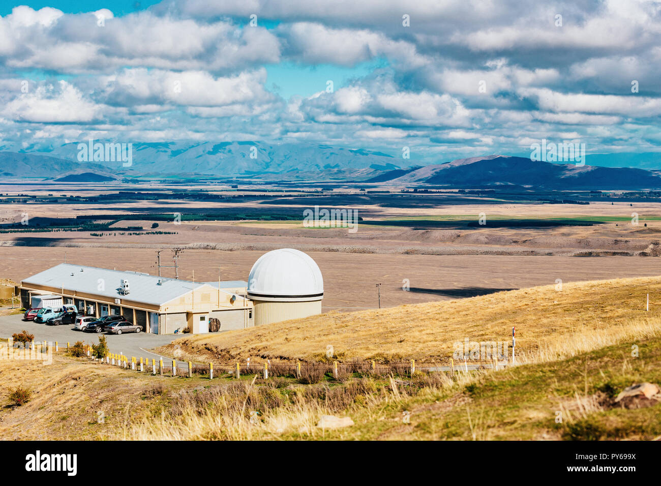 Mount John observatory at Lake Tekapo, south island New Zealand Stock ...