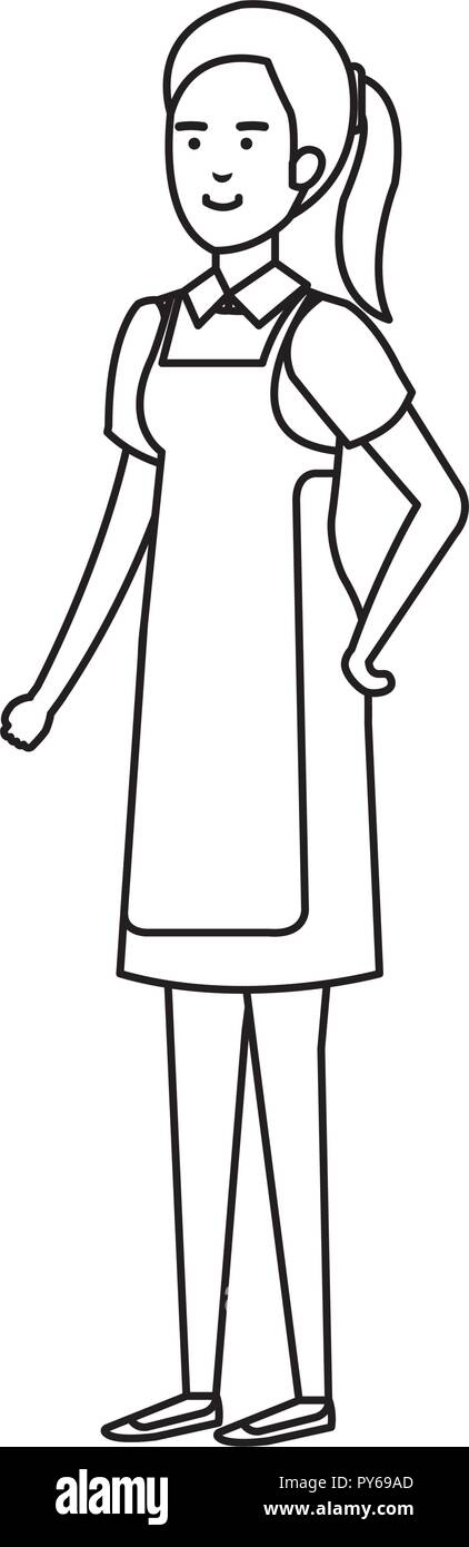 female service employee character vector illustration design Stock ...