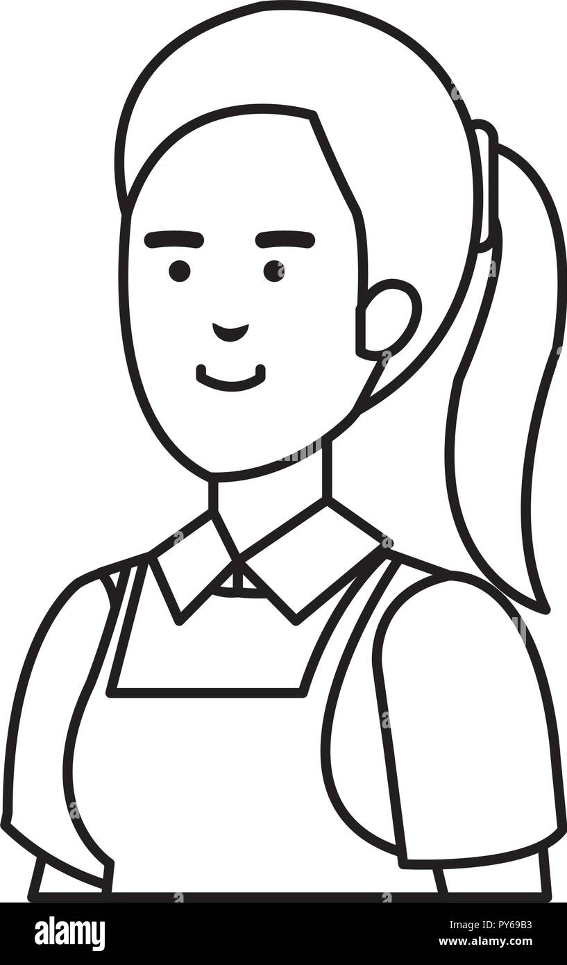 female service employee character vector illustration design Stock ...