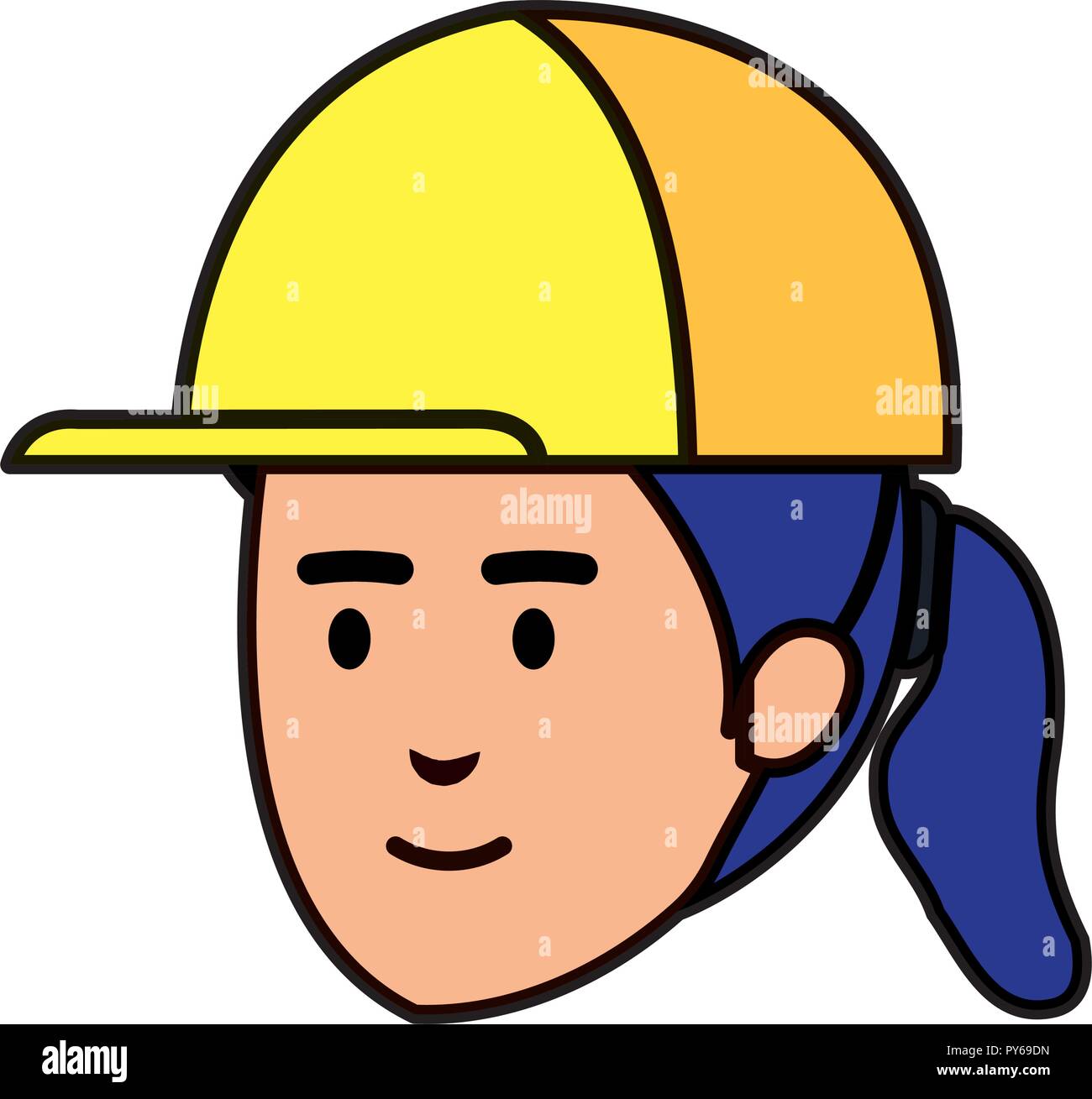 female head builder constructor with helmet vector illustration design ...