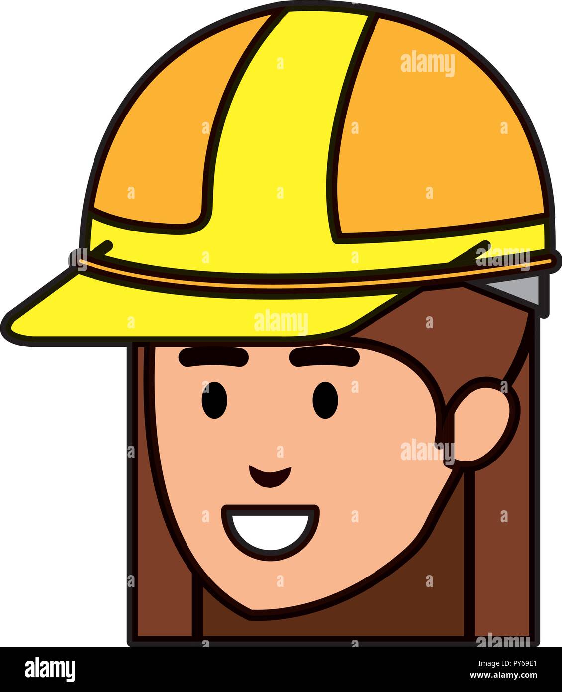 female head builder constructor with helmet vector illustration design ...