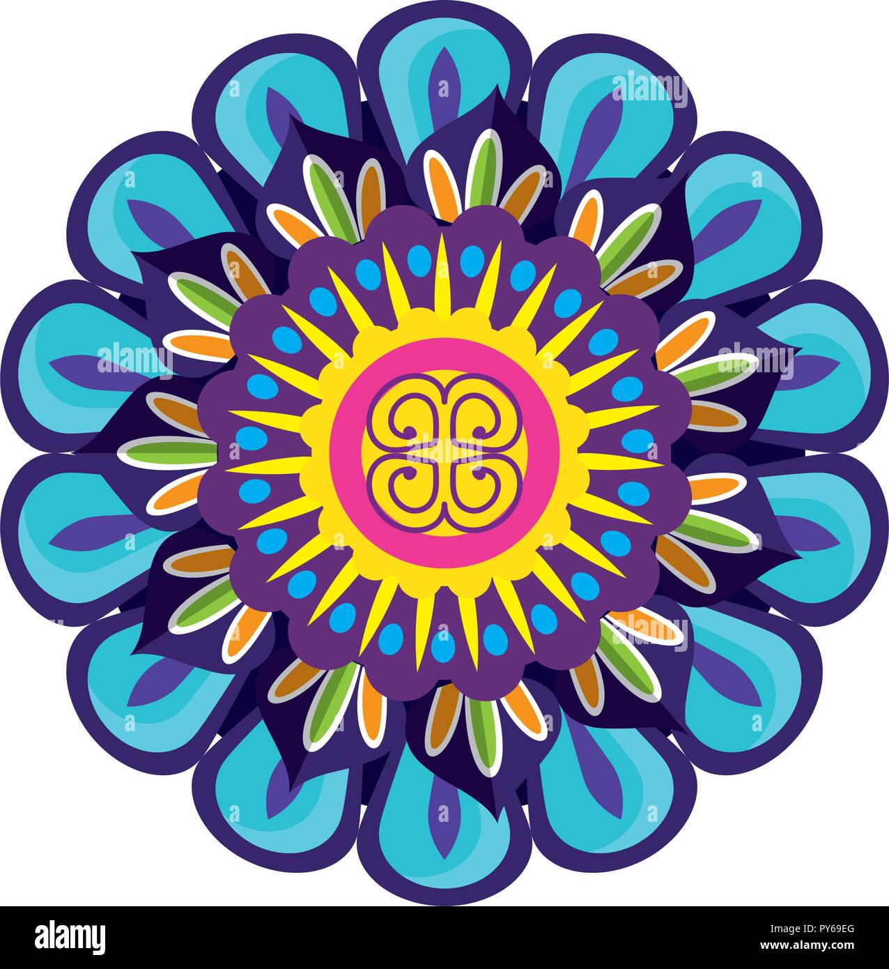 happy diwali card with mandala vector illustration design Stock Vector ...