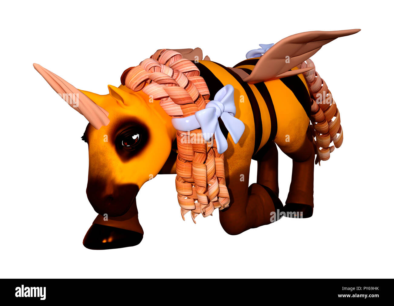 3D rendering of a bee unicorn isolated on white background Stock Photo ...