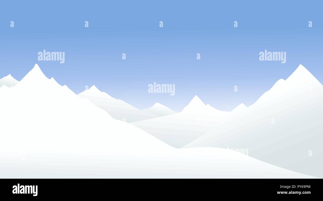 Winter snowy landscape mountains Stock Vector Images - Alamy