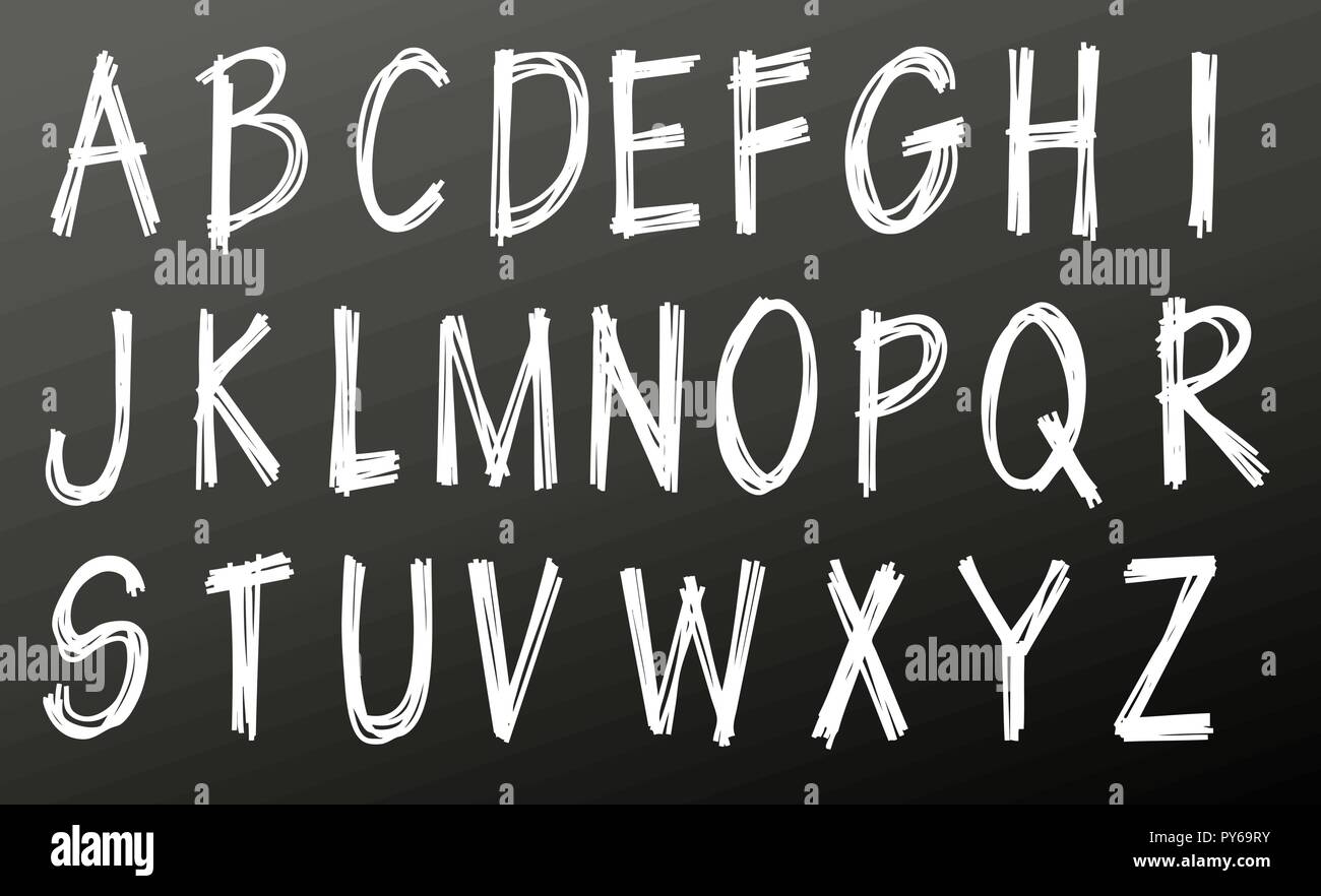 Alphabet chalk letters set Stock Vector Image & Art - Alamy