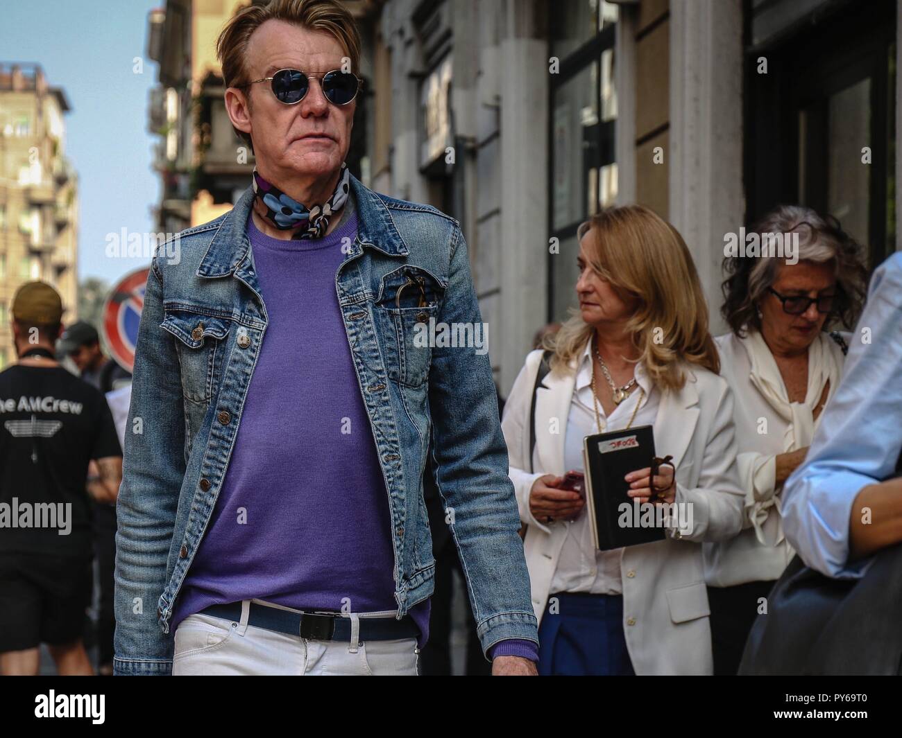MILAN, Italy- September 19 2018: Ken Downing on the street during the ...