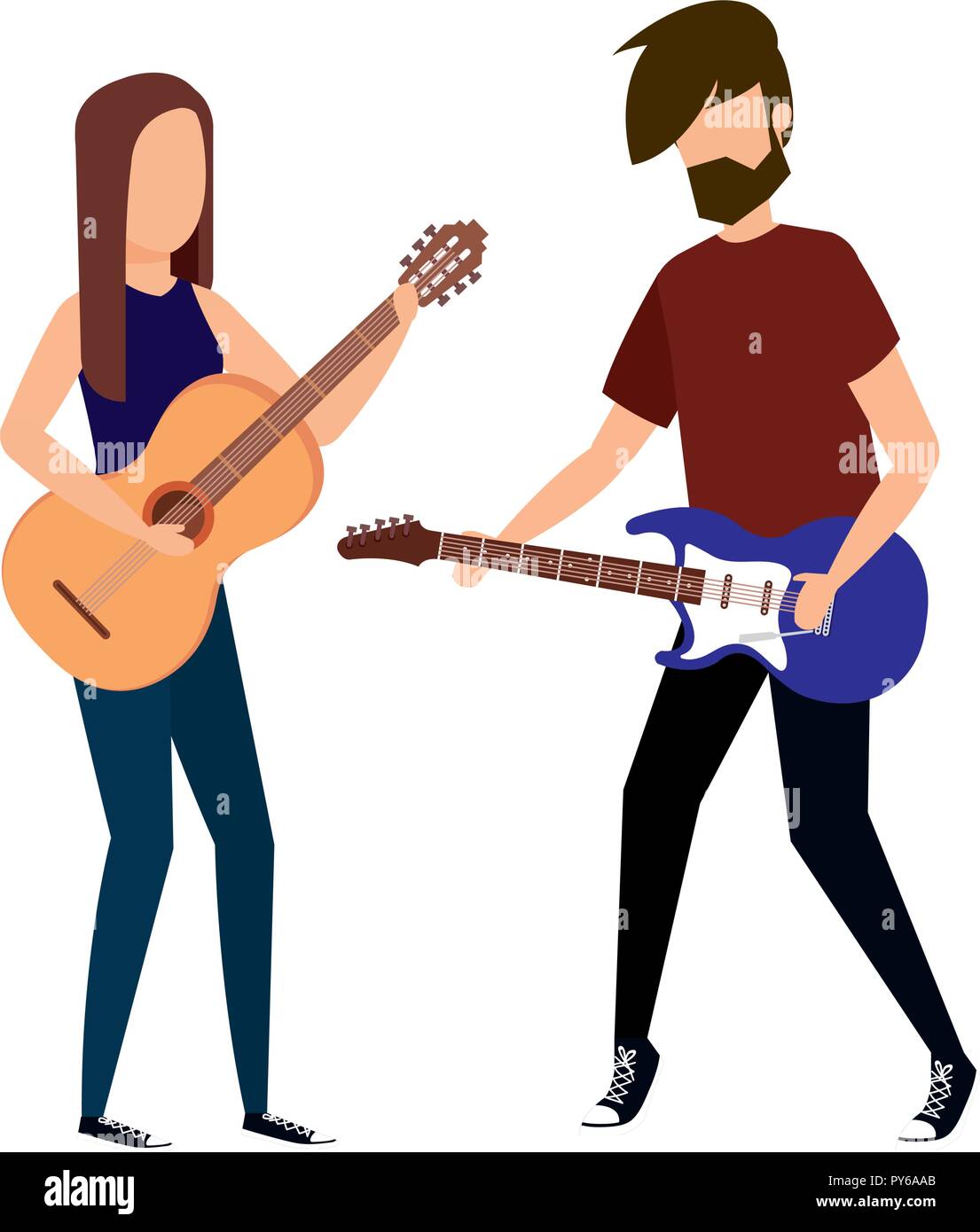 musical duet avatars characters vector illustration design Stock Vector ...