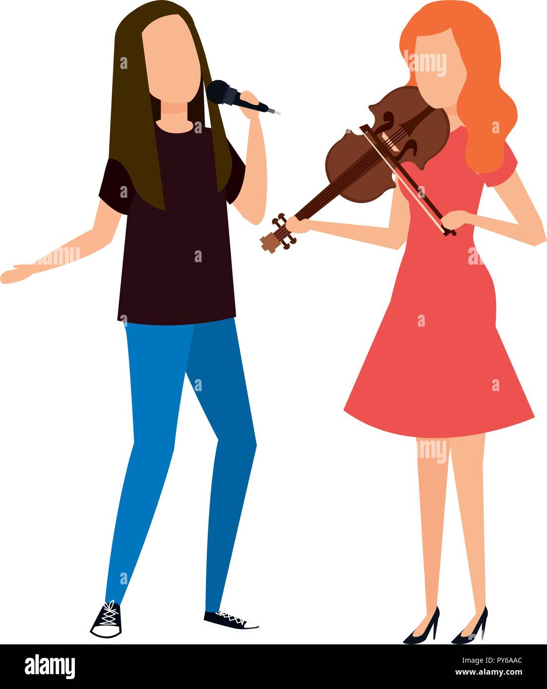 musical duet avatars characters vector illustration design Stock Vector ...